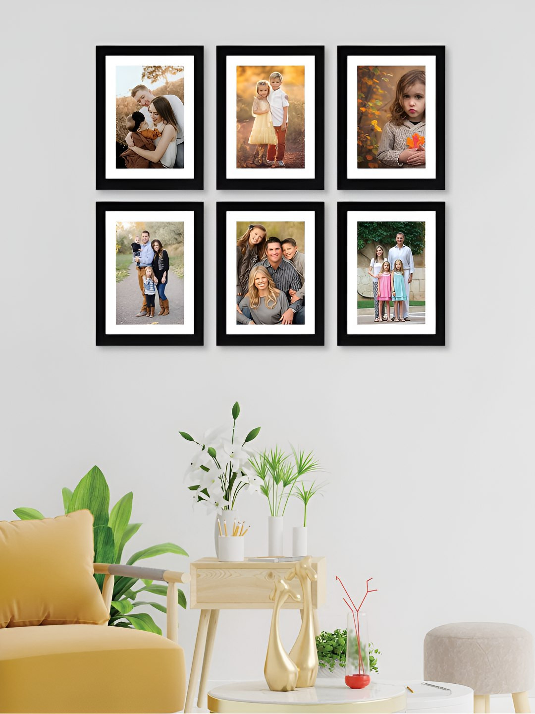 Buy Stuthi Arts Black 6 Pieces Wood Wall Photo Frames - Photo Frames ...