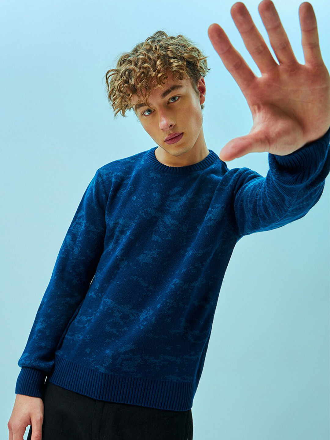 Buy Bewakoof Abstract Self Design Acrylic Pullover - Sweaters for Men ...