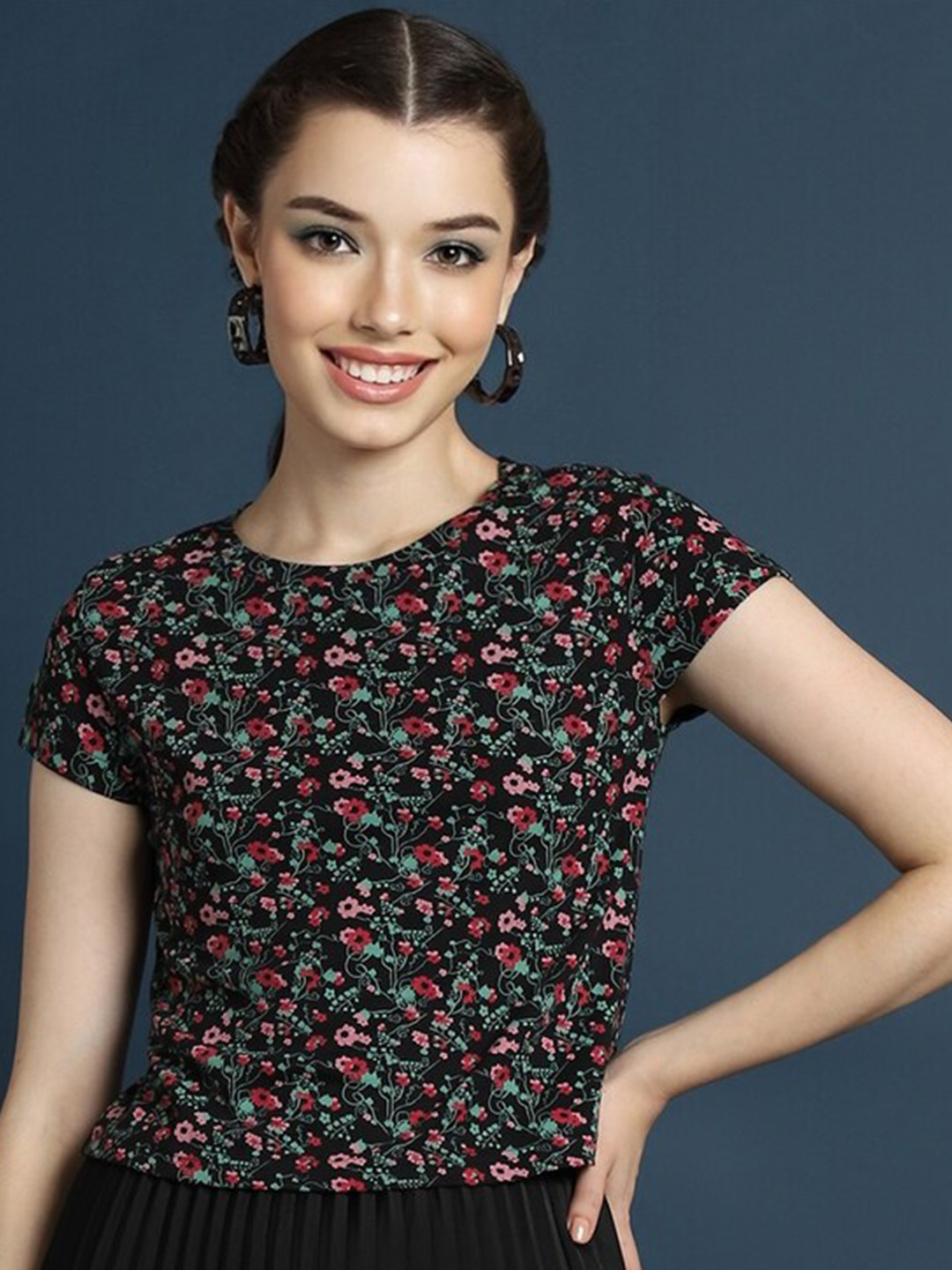 Buy FOREVER 21 Floral Printed Cotton Regular Top - Tops for Women ...