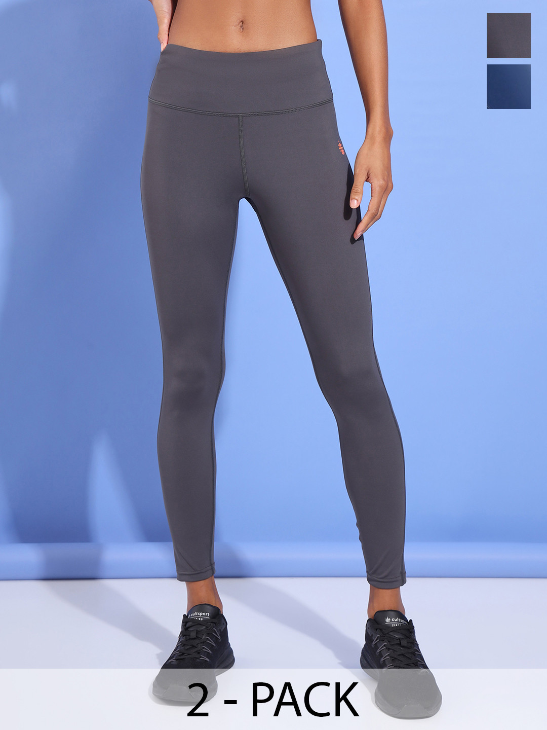 Buy CULT Pack Of 2 Mid Rise Compression Tights - Tights for Women ...