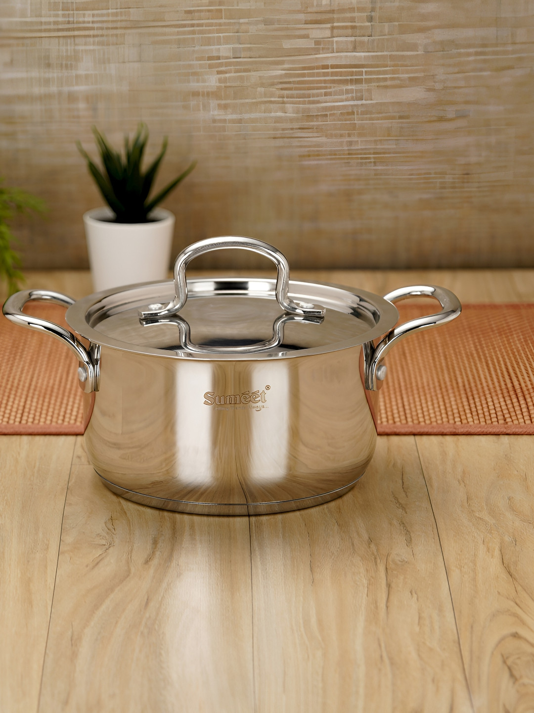 Buy Sumeet Silver Toned Stainless Steel Dishwasher Safe Cook And Serve ...