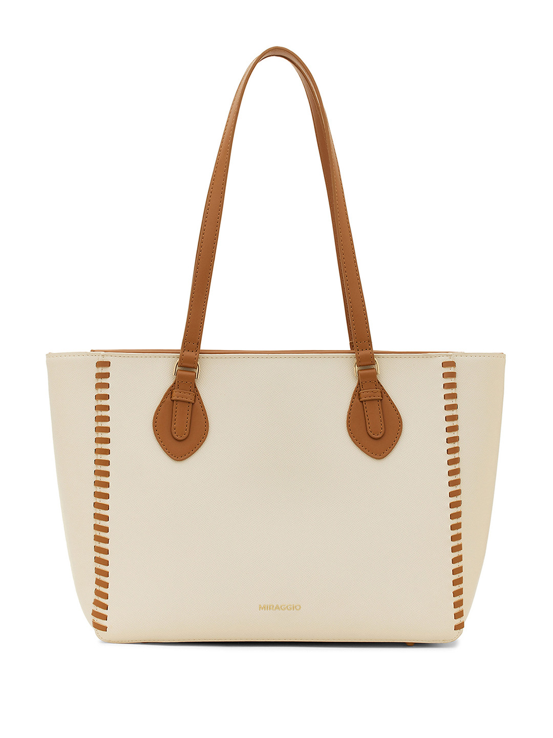 Buy MIRAGGIO Karen Ivory Structured Tote Bag - Handbags for Women ...