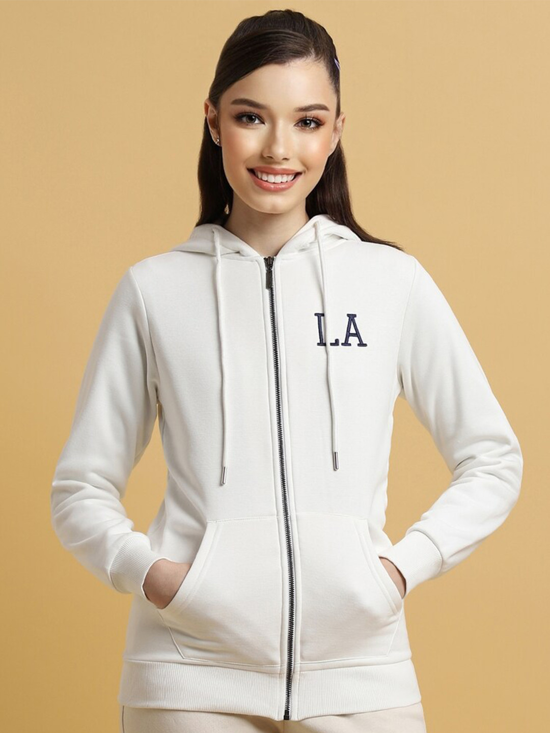 Buy FOREVER 21 Hooded Front Open Sweatshirt - Sweatshirts for Women ...