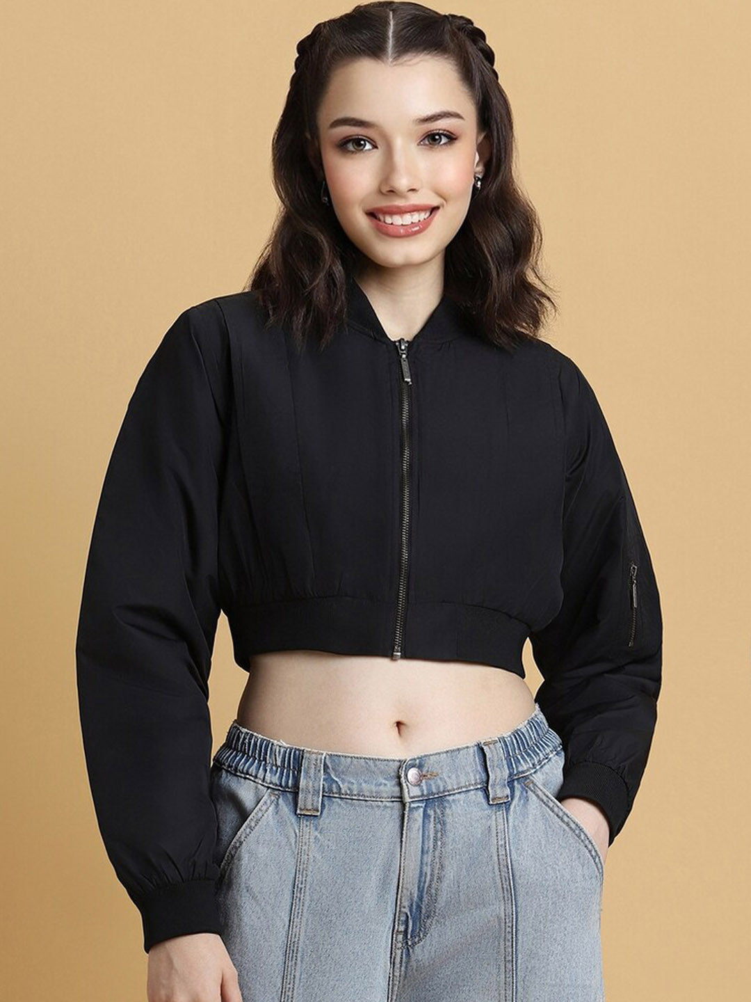 Buy FOREVER 21 Open Front Crop Jacket - Jackets for Women 25965572 | Myntra