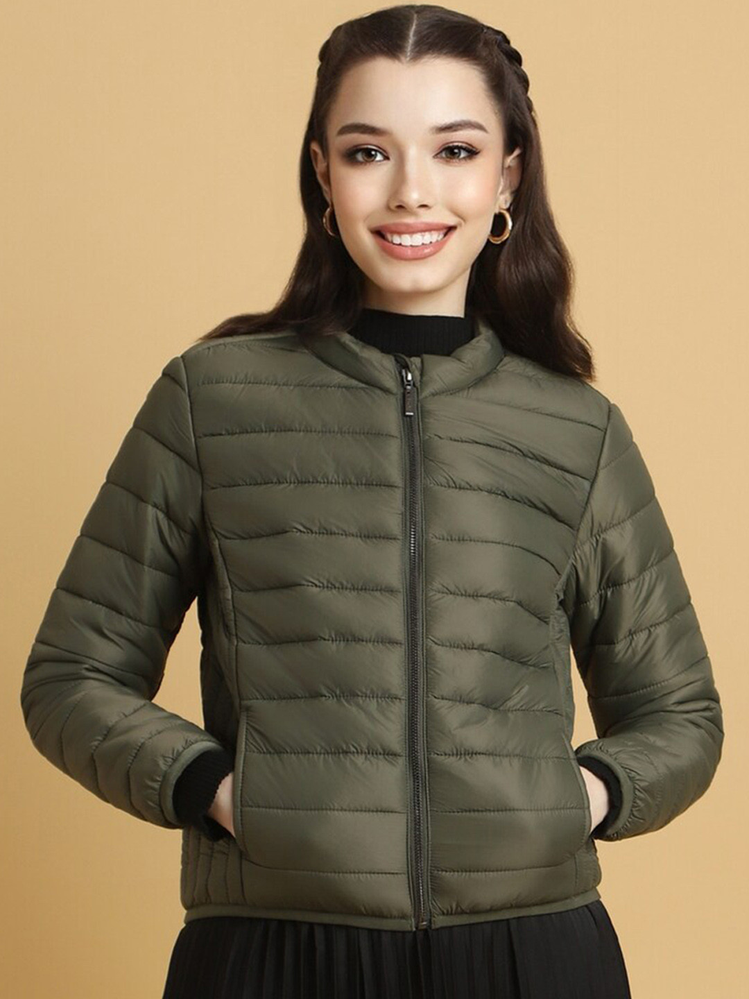 Buy FOREVER 21 Stand Collar Puffer Jacket - Jackets for Women 25965606 ...