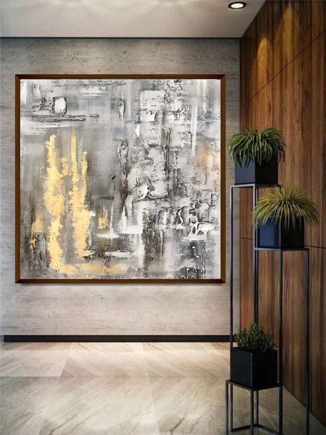 Buy The Art House Grey & Brown Abstract Painting Wall Art - Wall Art ...