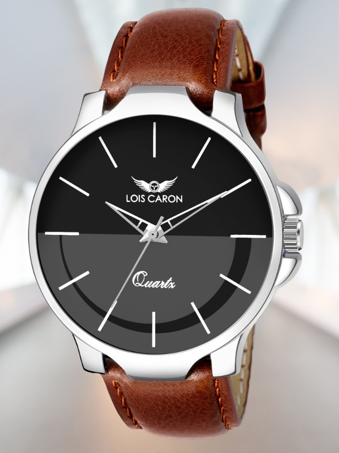 Buy LOIS CARON Men Printed Dial & Leather Straps Analogue Watch MLC ...