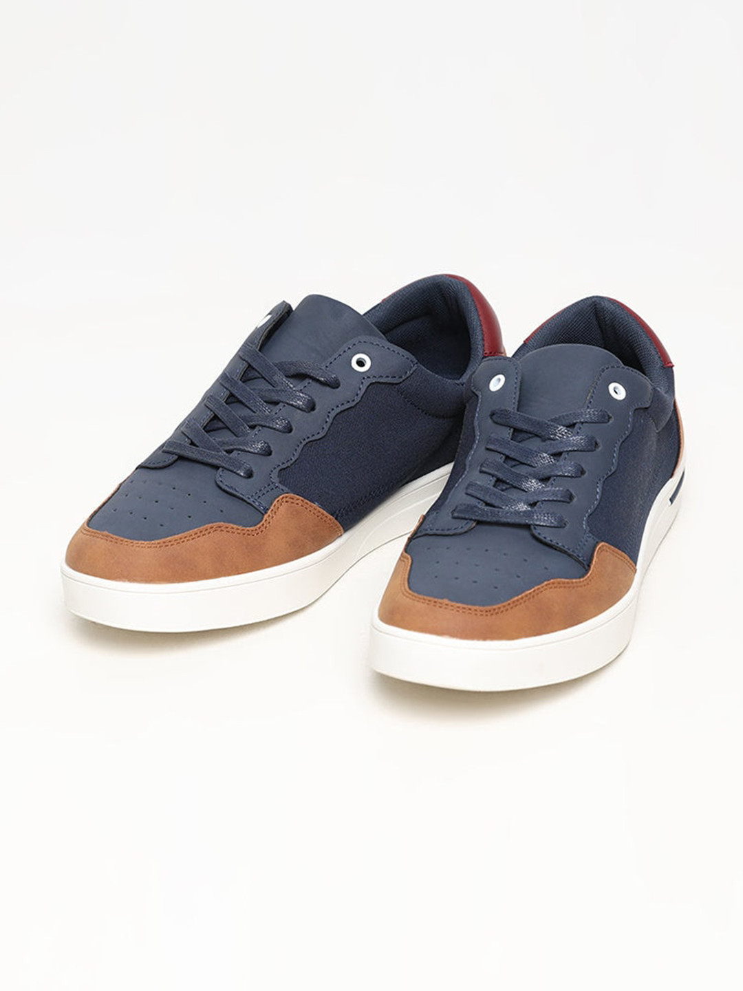Buy Snitch Men Colourblocked Leather Sneakers - Casual Shoes for Men ...