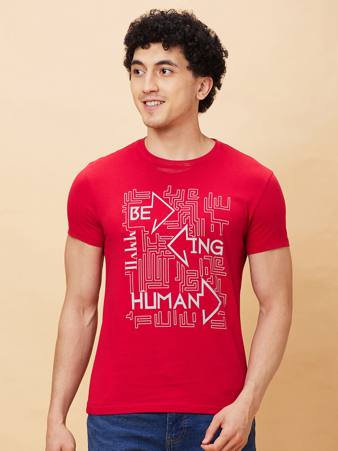 Buy Being Human Printed Pure Cotton T Shirt - Tshirts for Men 25982438 ...