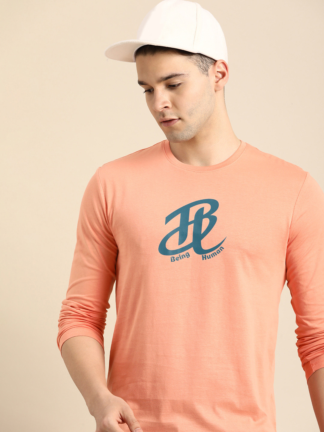 Buy Being Human Brand Logo Printed Pure Cotton T Shirt - Tshirts for ...