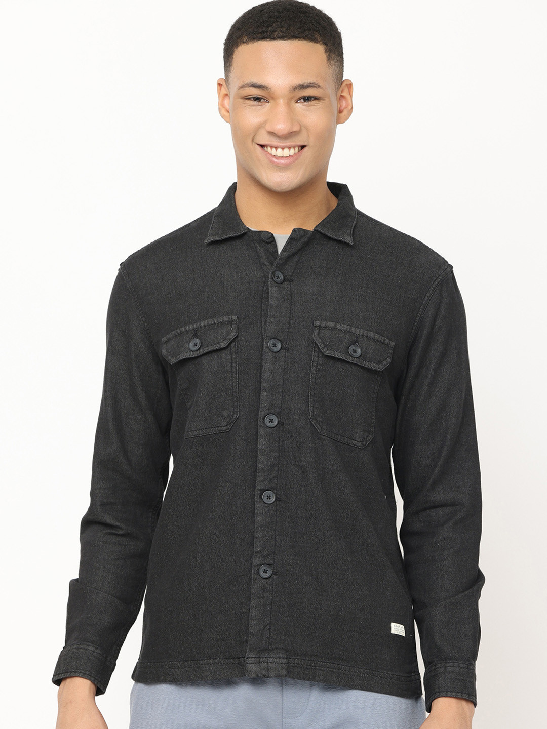 Buy Nektar Spread Collar Regular Fit Cotton Casual Shacket - Shirts for ...