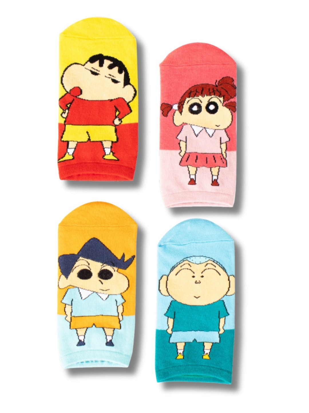 Buy Thela Gaadi Pack Of 4 Shinchan Print Low Cut Ankle Length Socks ...