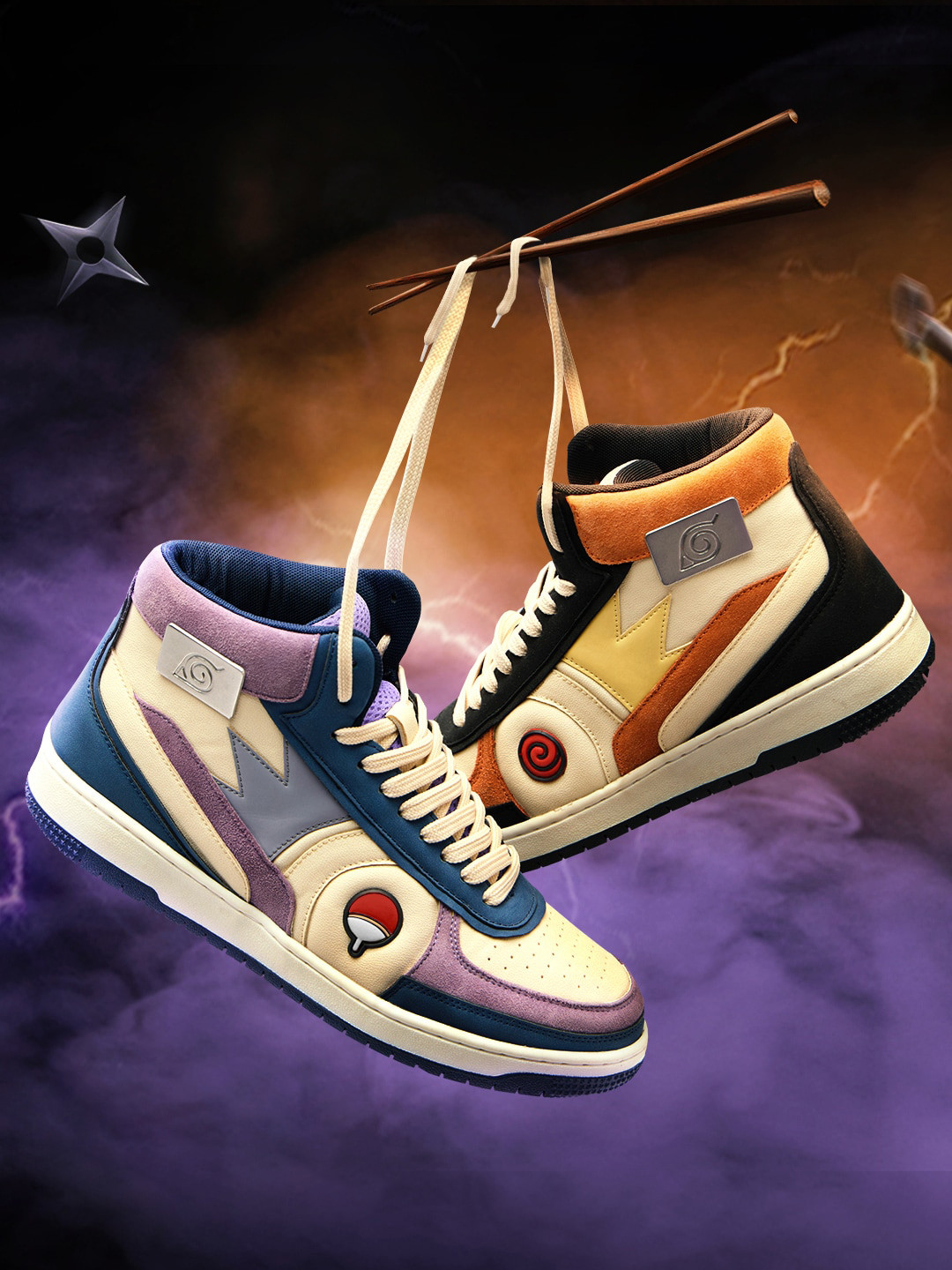 Buy The Souled Store Men Naruto: Split High Top Colourblocked ...