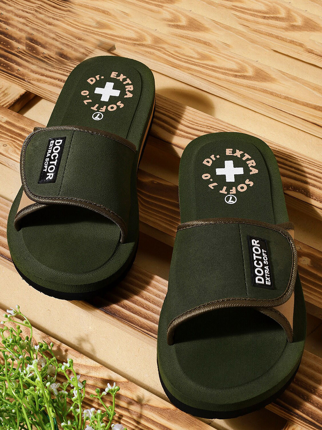 Buy DOCTOR EXTRA SOFT Men Orthopedic Sliders With Velcro Strap - Flip ...