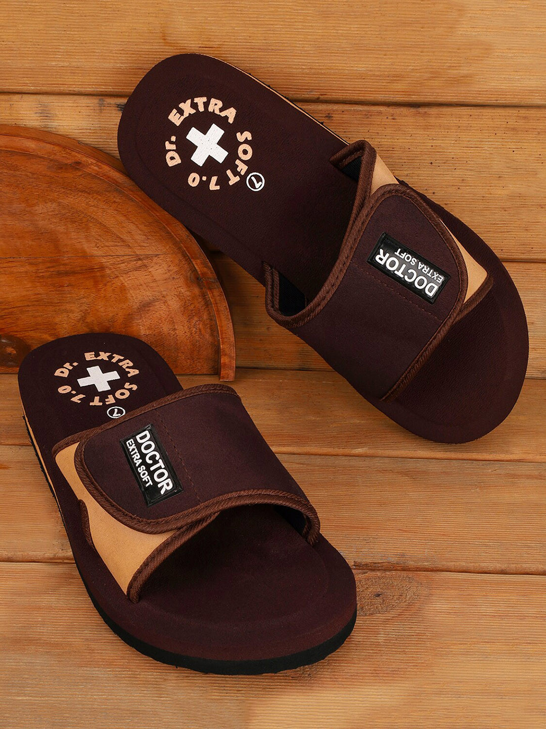 Buy DOCTOR EXTRA SOFT Men Colourblocked Orthopedic Non Slip Sliders ...