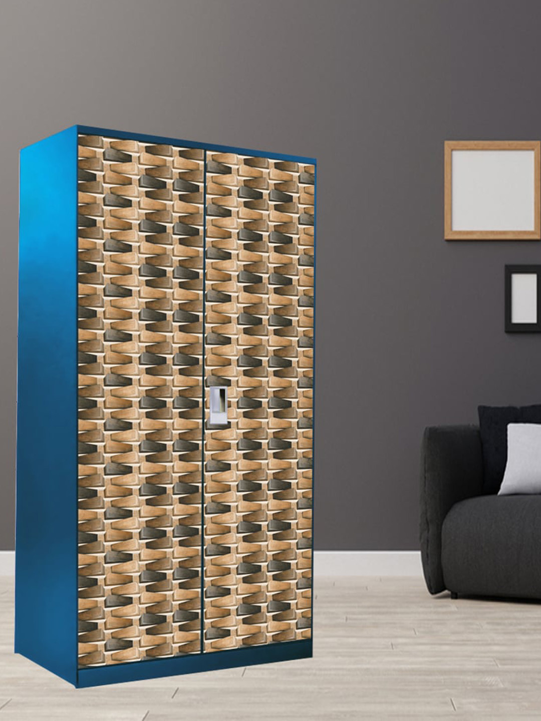 Buy WallDaddy Brown Wood Printed Wardrobe Stickers - Decals And ...