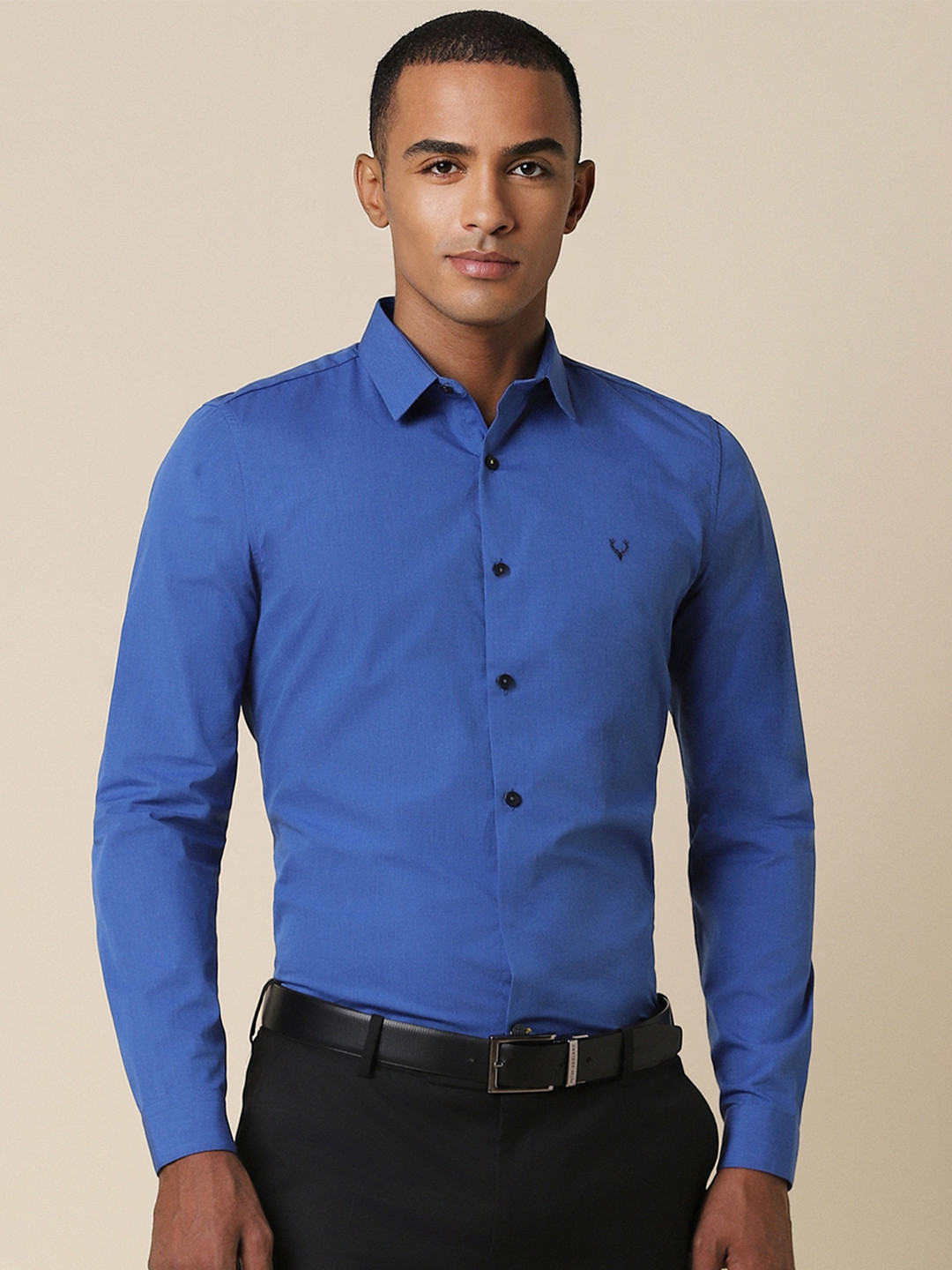 Buy Allen Solly Sport Men Blue Slim Fit Formal Shirt - Shirts for Men ...