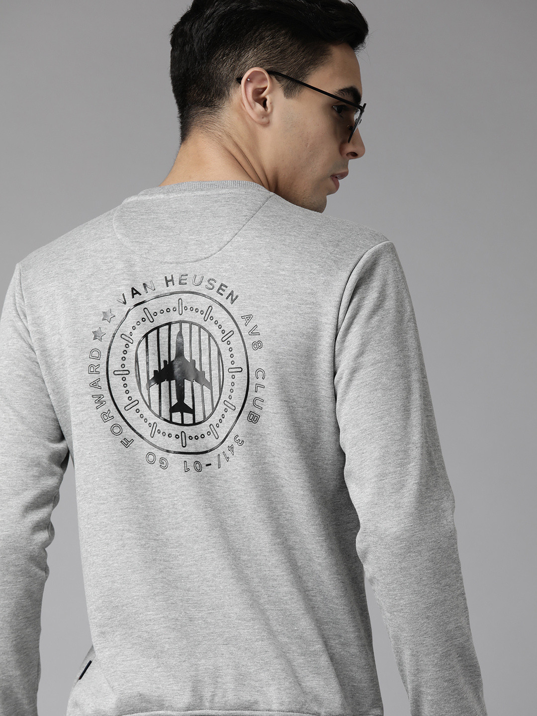 Buy Van Heusen Brand Logo Printed Zipper Detailed Sweatshirt ...