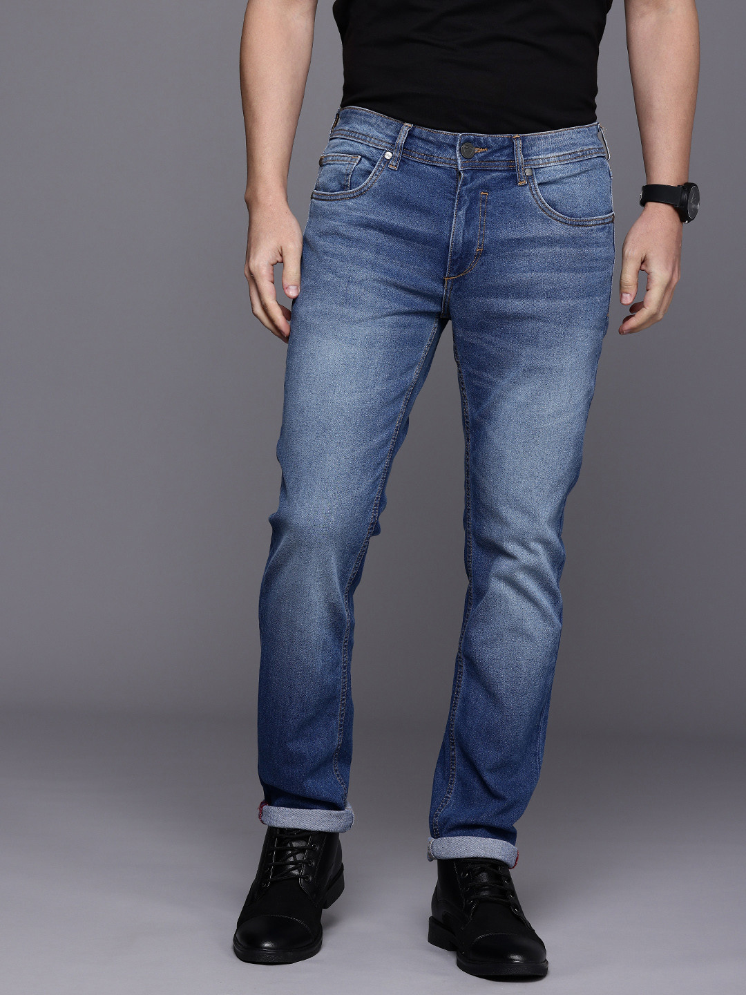 Buy Ducati Men Slim Fit Heavy Fade Stretchable Jeans - Jeans for Men ...