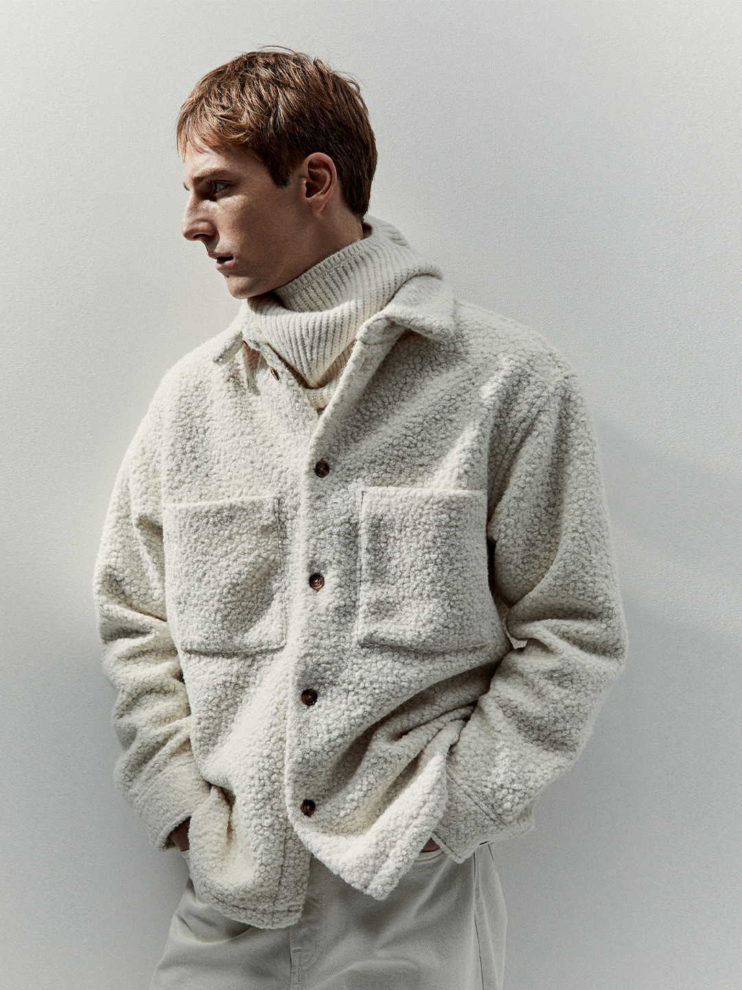 Buy H&M Loose Fit Boucl Overshirt - Shirts for Men 26004322 | Myntra