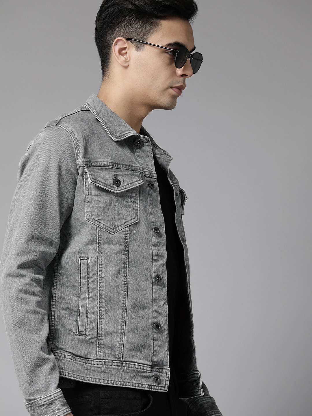 Buy Van Heusen Solid Denim Jacket - Jackets for Men 26004864 | Myntra