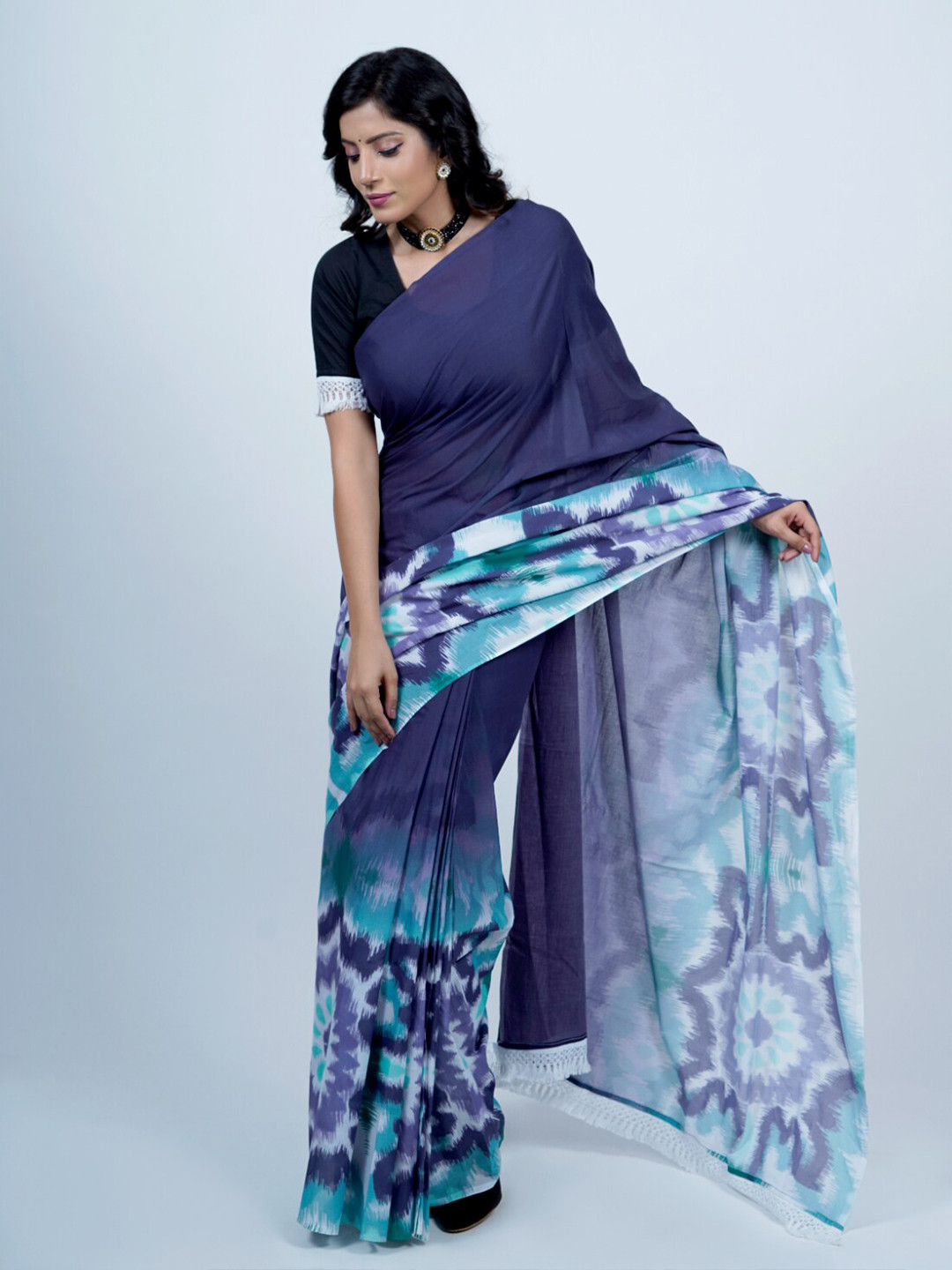 Buy BUTA BUTI Ethnic Motif Printed Pure Cotton Saree - Sarees for Women ...
