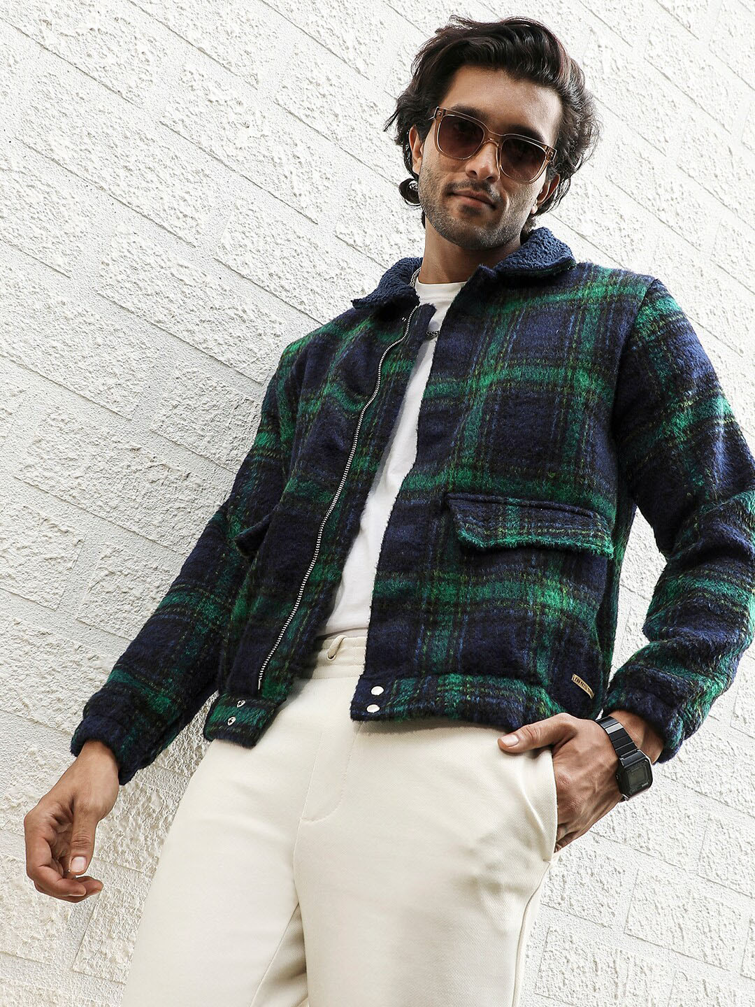 Buy Campus Sutra Checked Windcheater Tailored Jacket - Jackets for Men ...