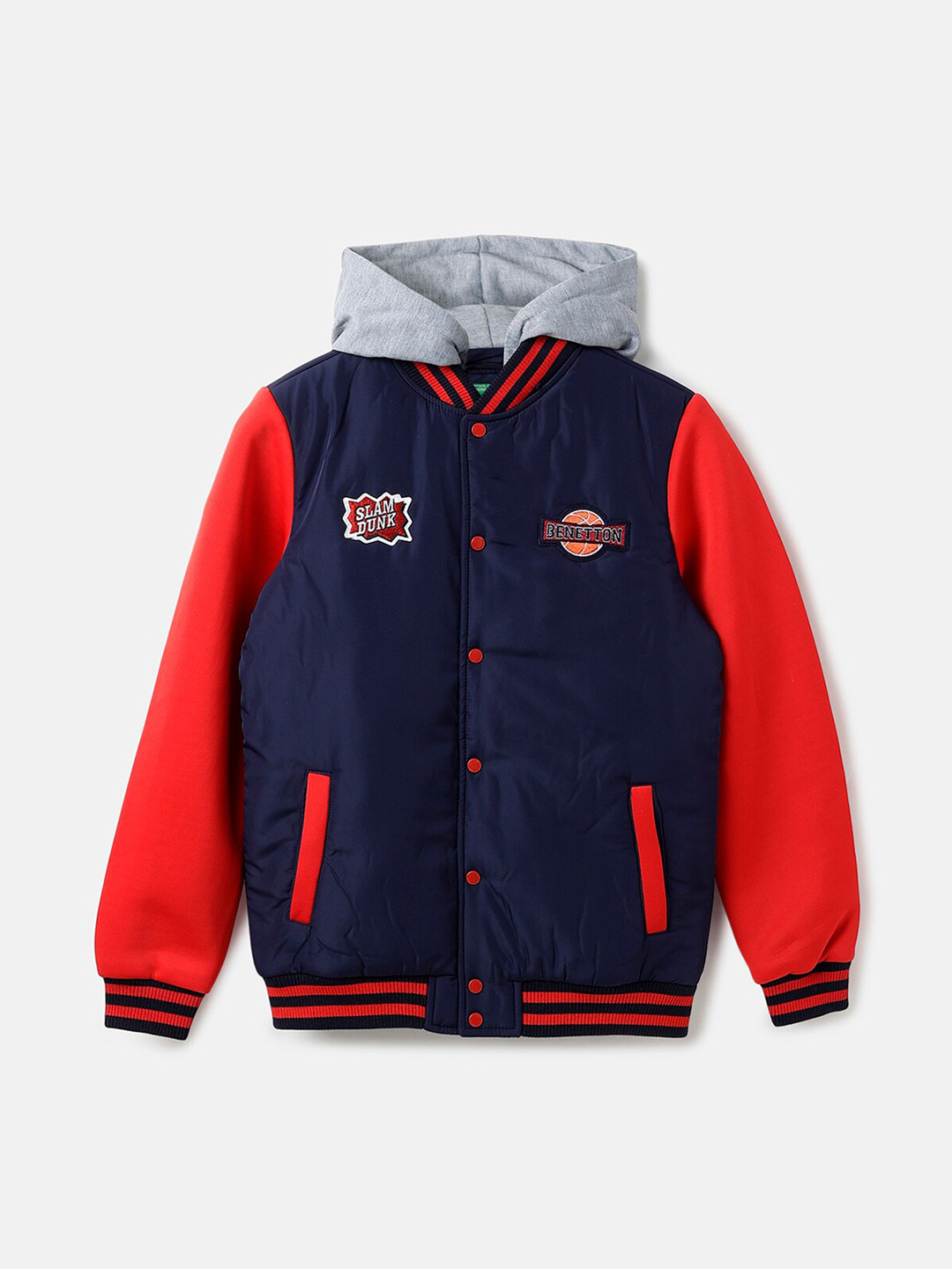 Buy United Colors Of Benetton Boys Hooded Varsity Jacket - Jackets for ...