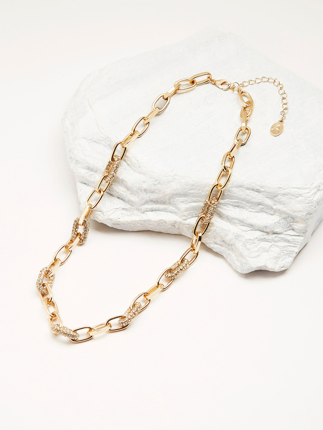 Buy Accessorize Stone Studded Sparkle Links Chain Necklace - Necklace ...