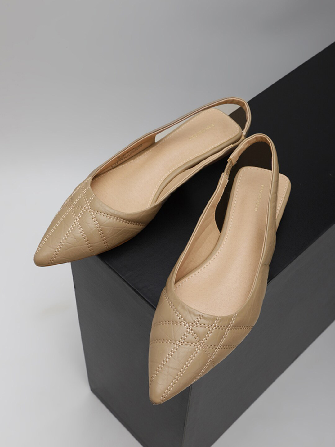 Buy Van Heusen Woman Textured Pointed Toe Mules With Backstrap - Flats ...