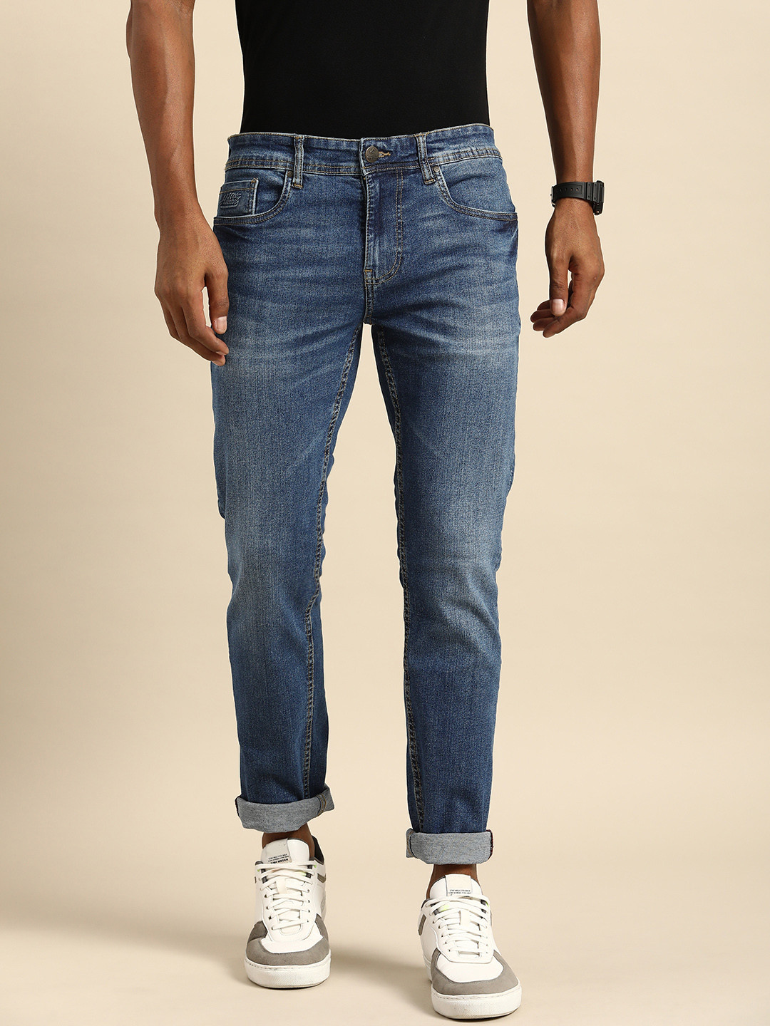 Buy Being Human Men Slim Fit Heavy Fade Stretchable Mid Rise Jeans ...