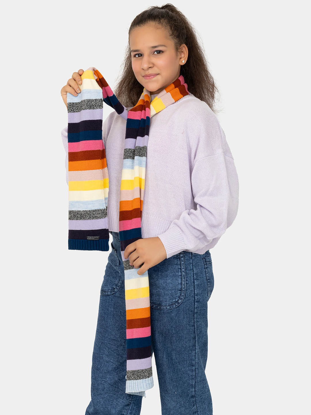 Buy 513 Girls Acrylic Striped Mufflers - Mufflers for Girls 26018720 ...