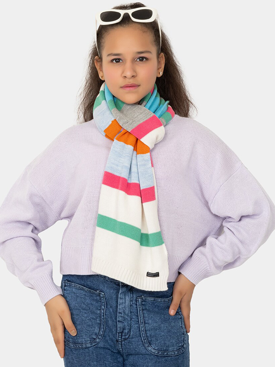 Buy 513 Girls Striped Acrylic Muffler - Mufflers for Girls 26018750 ...
