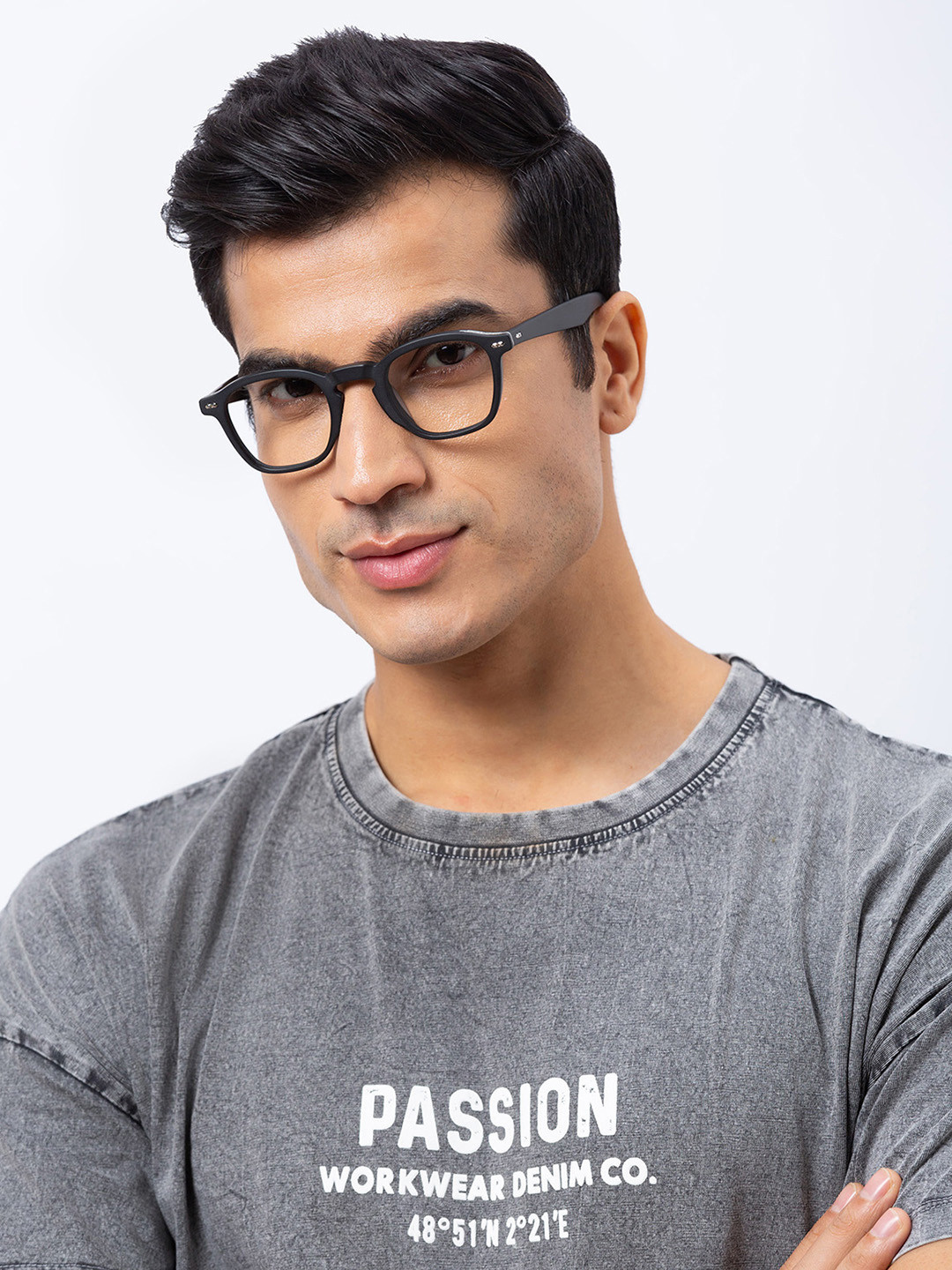 Buy Shisen Fox NIKO MATTE BLACK Unisex Eyeglass 46 - Frames for Unisex ...