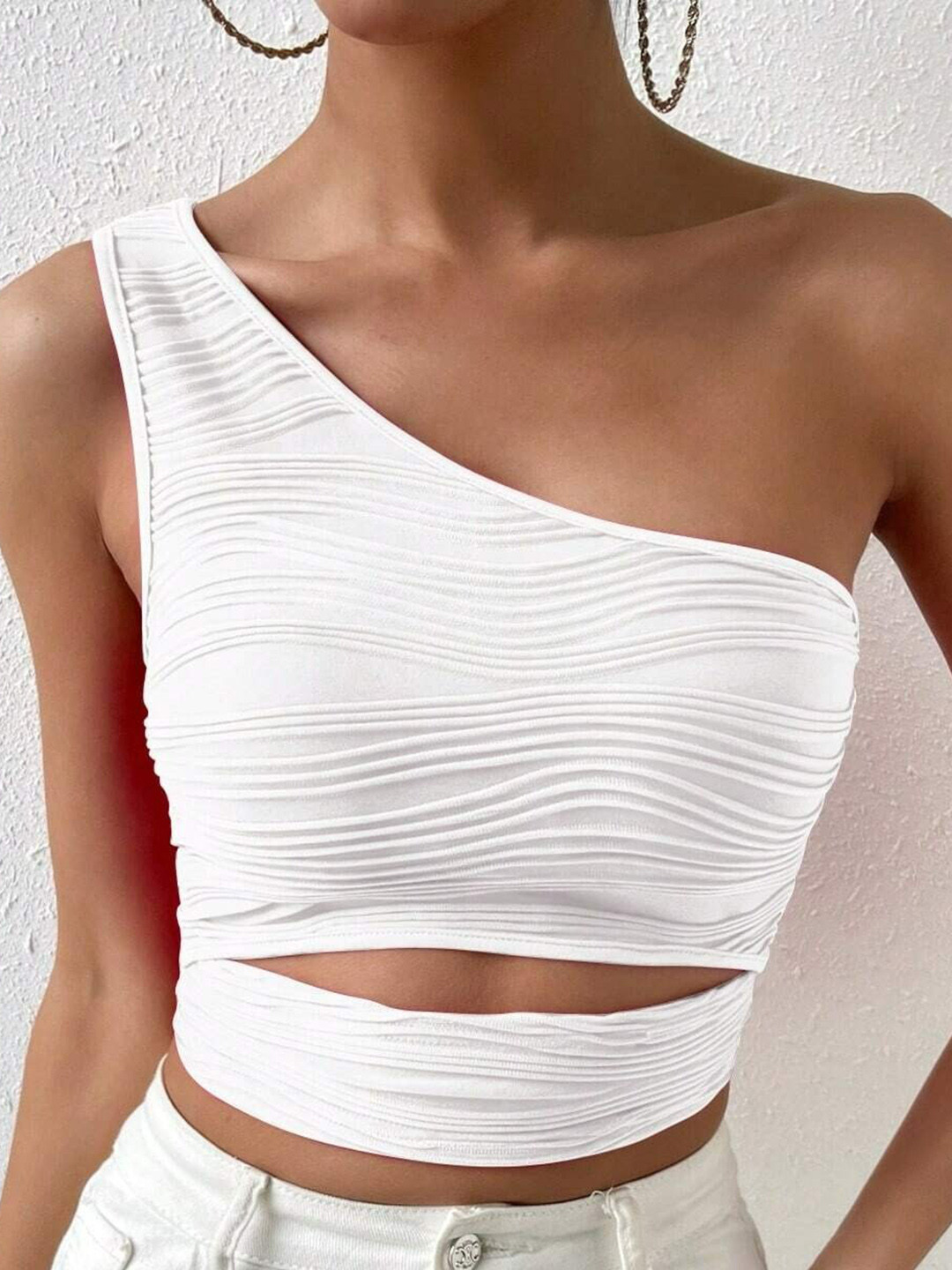 Buy Stylecast X Slyck One Shoulder Cot Out Crop Top - Tops for Women ...