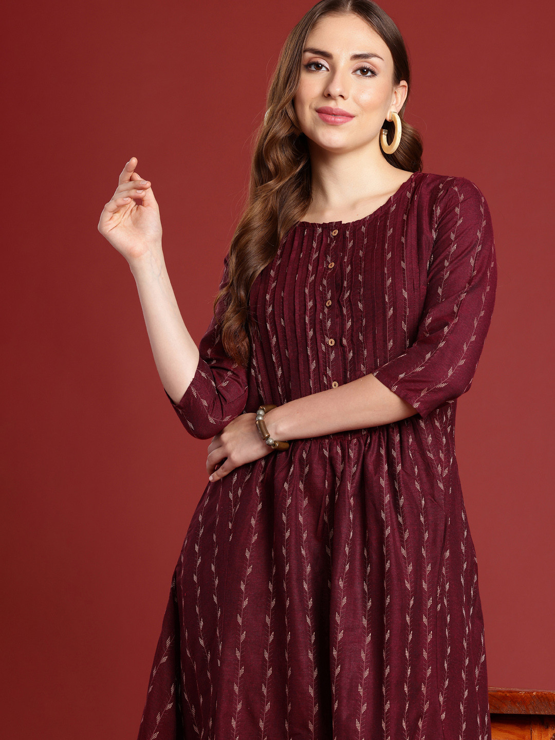 Buy Anouk Woven Design A Line Kurta - Kurtas for Women 26035422 | Myntra