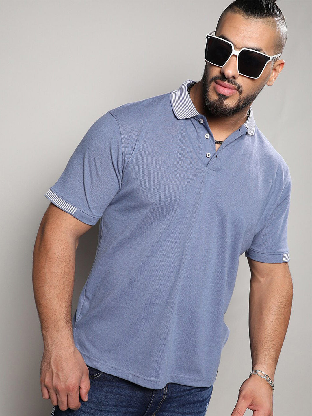 Buy Instafab Plus Polo Collar Cotton T Shirt - Tshirts for Men 26036150 | Myntra