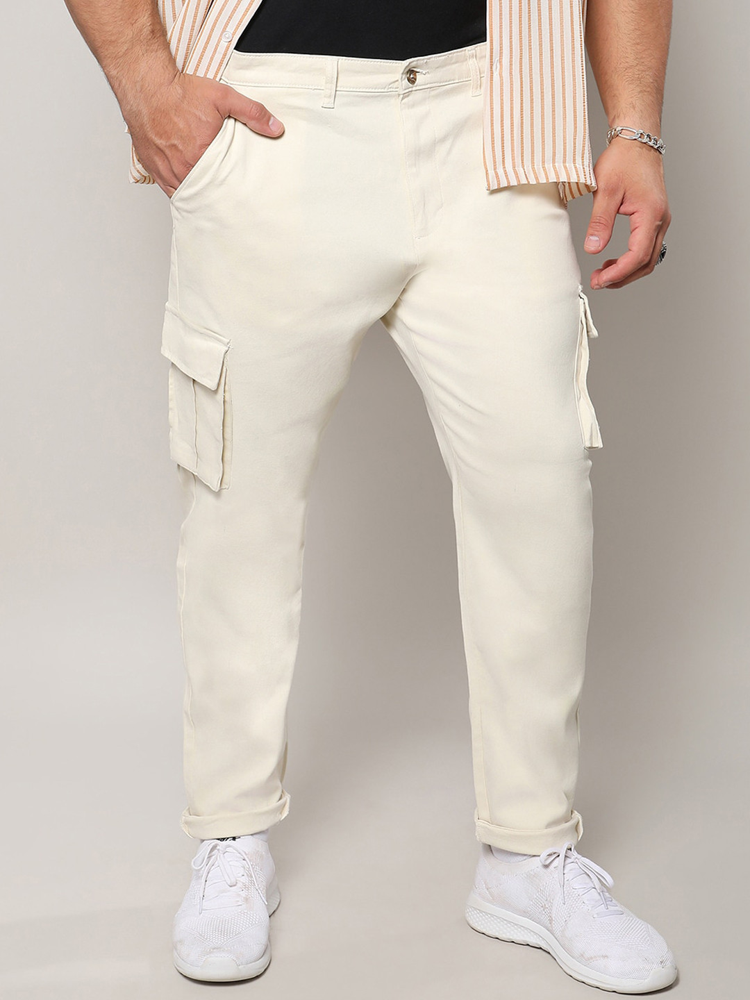 Buy Instafab Plus Men Relaxed Easy Wash Cargos - Trousers for Men ...