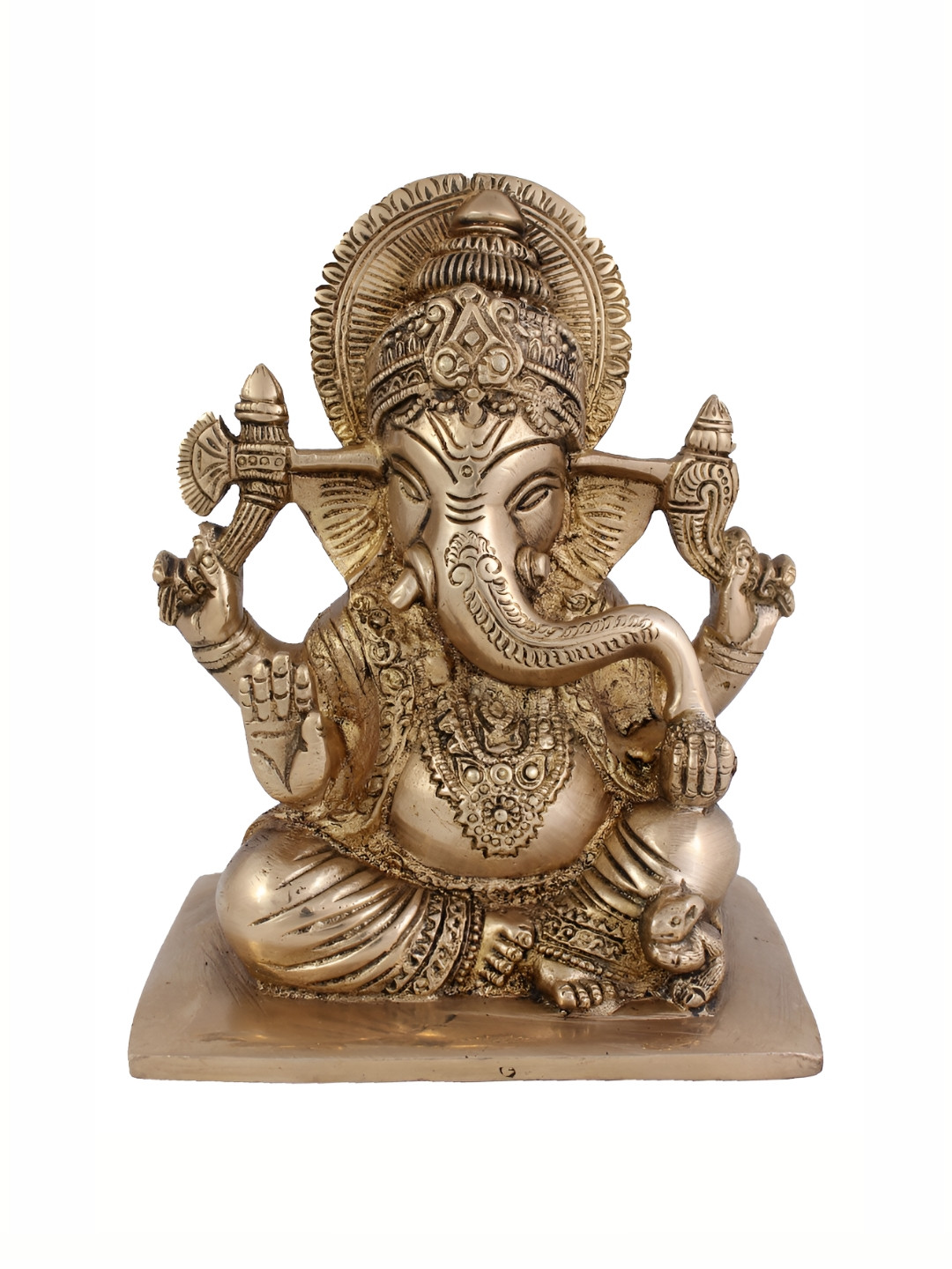 Buy Arihant Craft Gold Toned Brass Lord Ganesh Small Showpiece ...