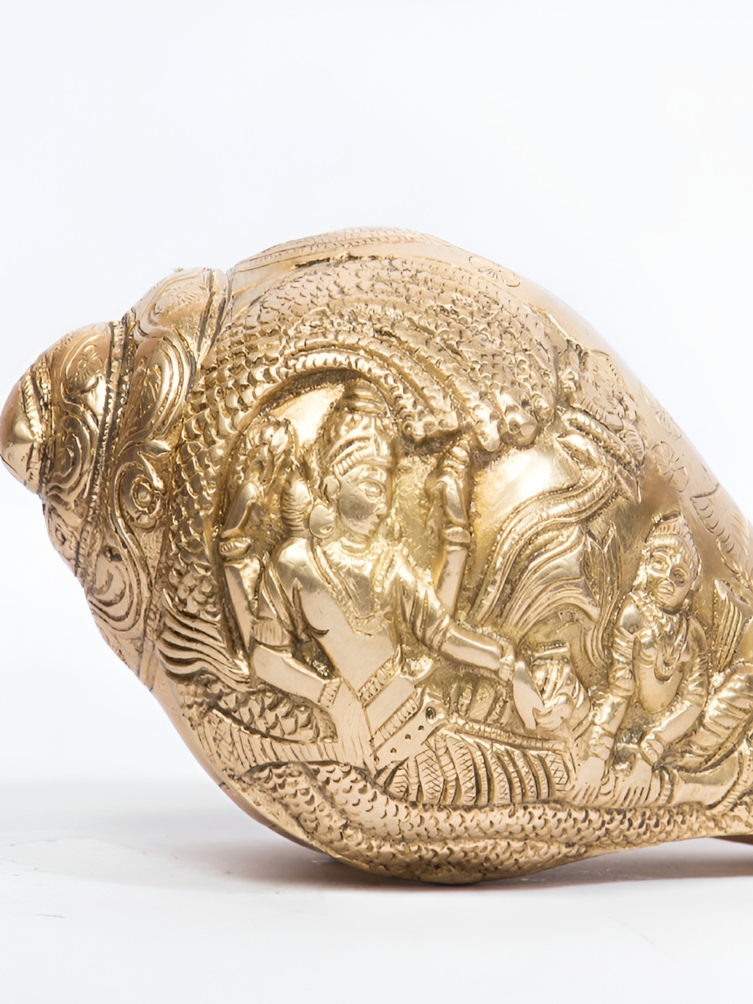 Buy Arihant Craft Gold Toned Brass Shankh With God Vishnu And Goddess ...