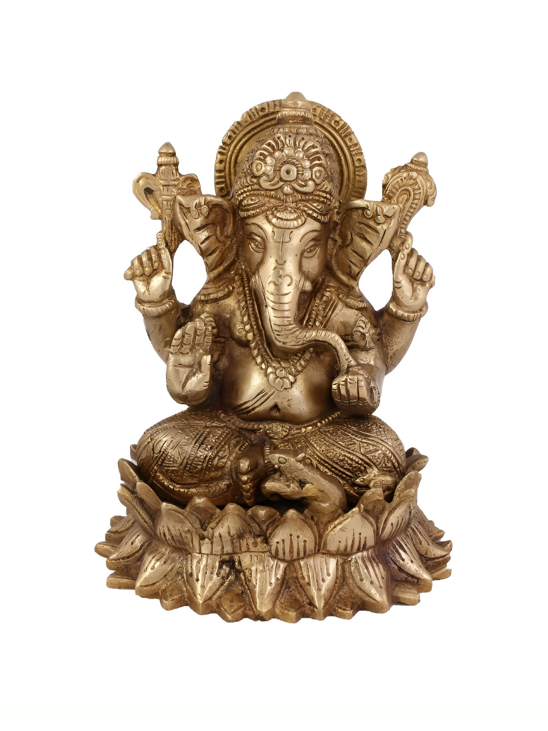 Buy Arihant Craft Gold Toned Brass Ganesh Small Showpiece - Showpieces ...