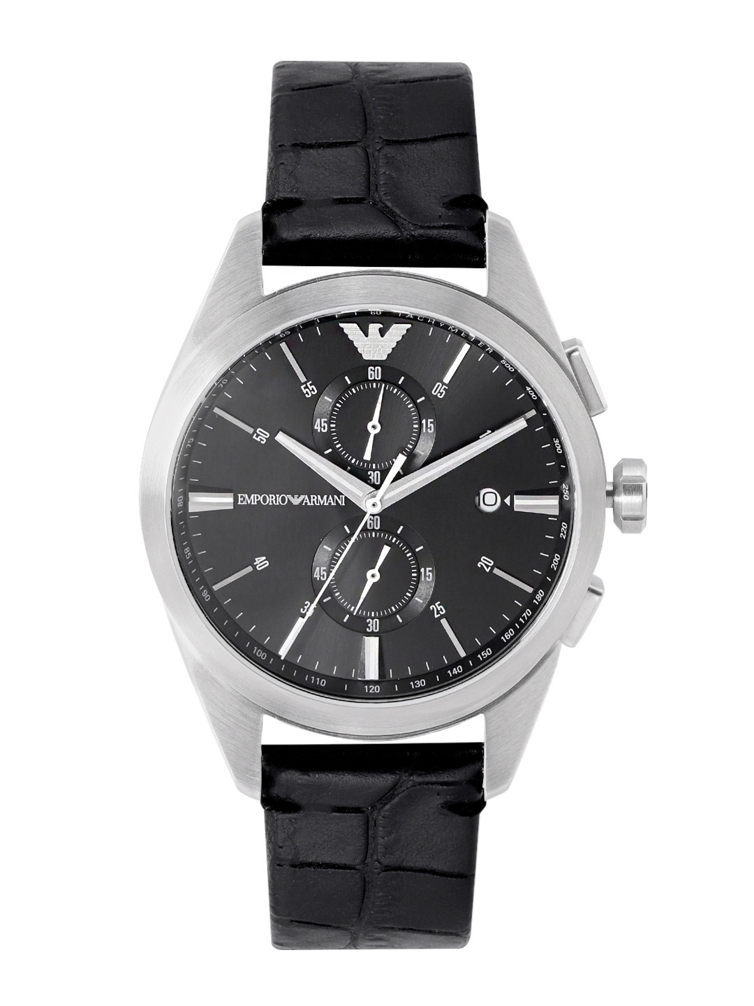 Buy Emporio Armani Men Leather Straps Analogue Chronograph Watch ...