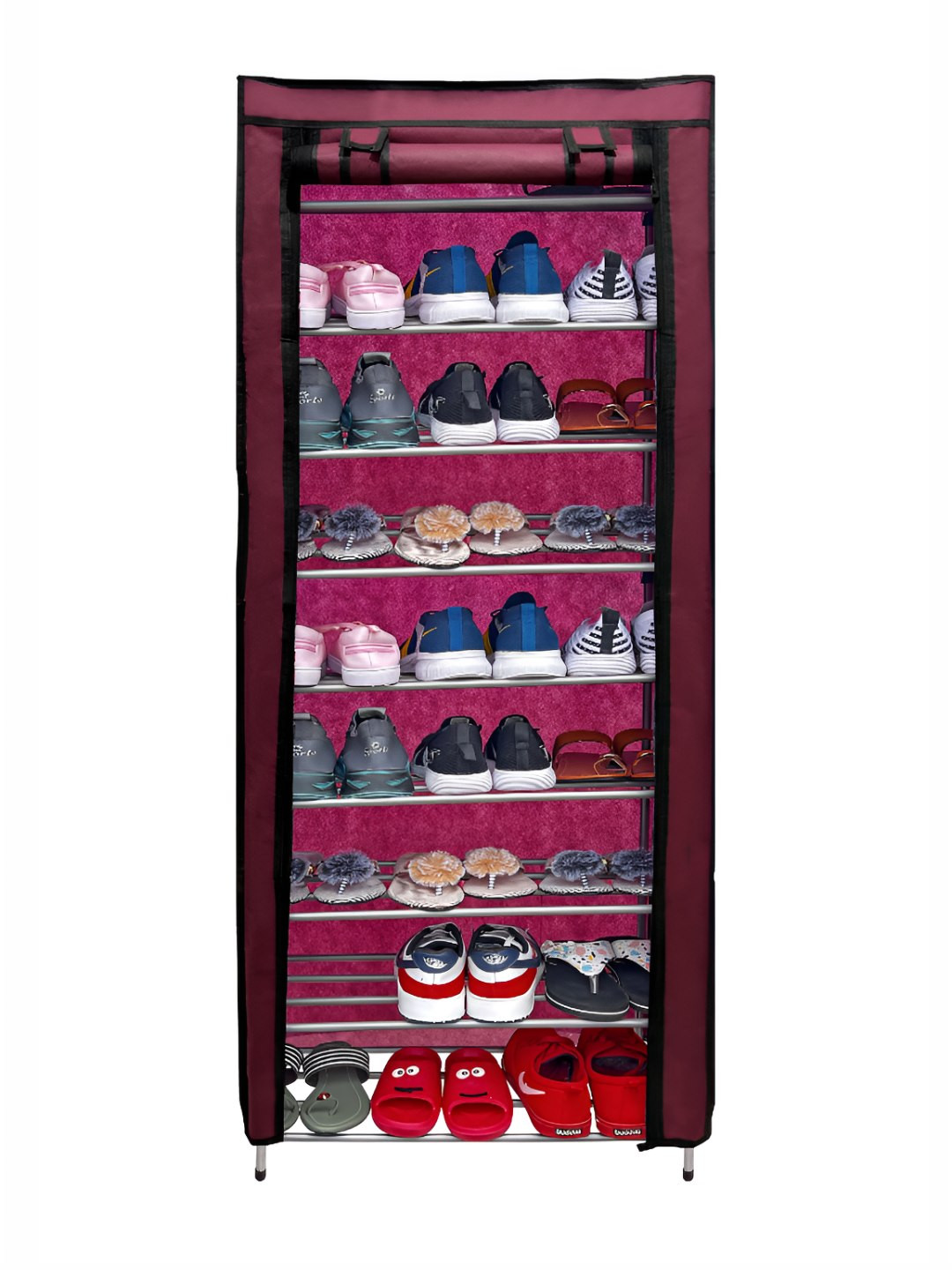 Buy Urban Choice Maroon 9 Layered Shoes Rack - Racks And Wardrobes for ...