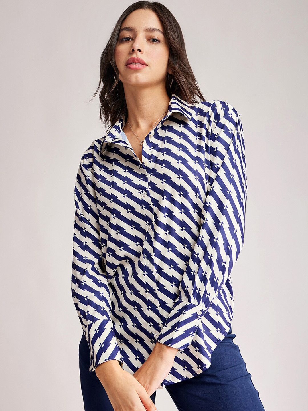 Buy FableStreet Geometric Printed Casual Shirt - Shirts for Women ...