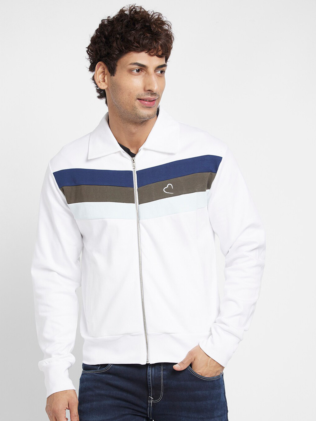 Buy Being Human Spread Collar Front Open Sweatshirt - Sweatshirts for ...