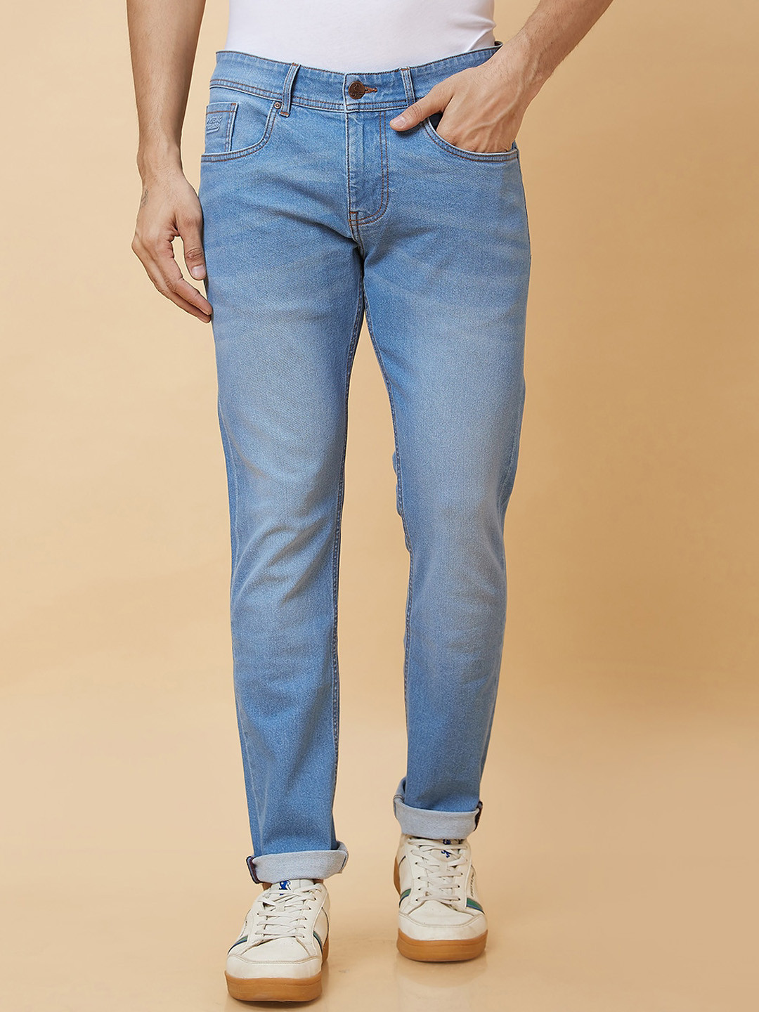 Buy Being Human Men Slim Fit Mid Rise Light Fade Clean Look Stretchable ...