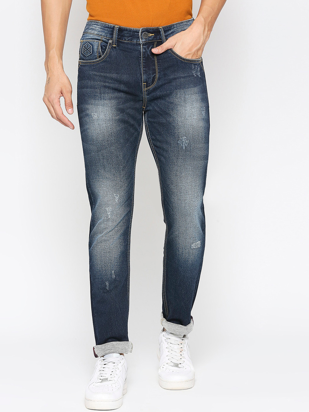 Buy Being Human Men Mid Rise Slim Fit Clean Look Heavy Fade Jeans ...