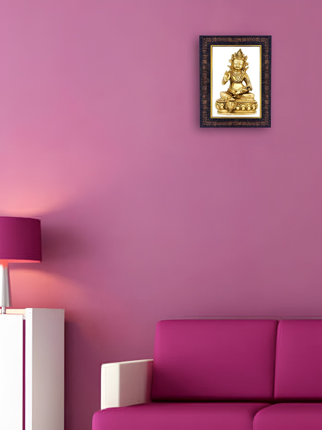 Buy Hawai Black & Gold Toned Self Design Rectangle Wooden Framed Lord ...