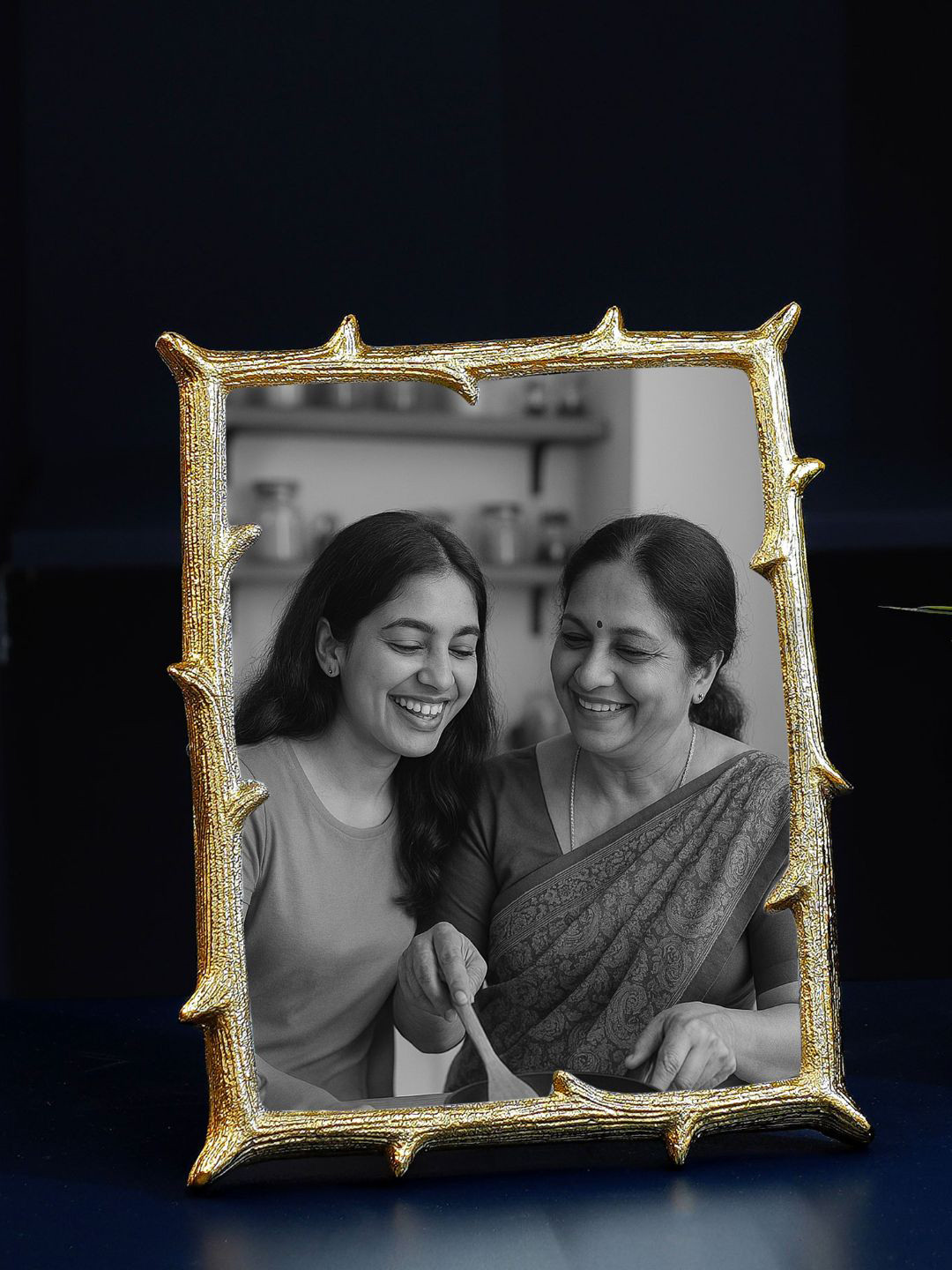 Buy BEHOMA Antique Golden Branch Shaped Table Top 6x8 Photo Frame ...