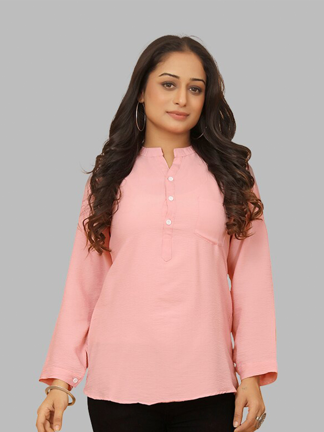 Buy PEACH PIPER Mandarin Collar Tunic - Tunics for Women 26059402 | Myntra